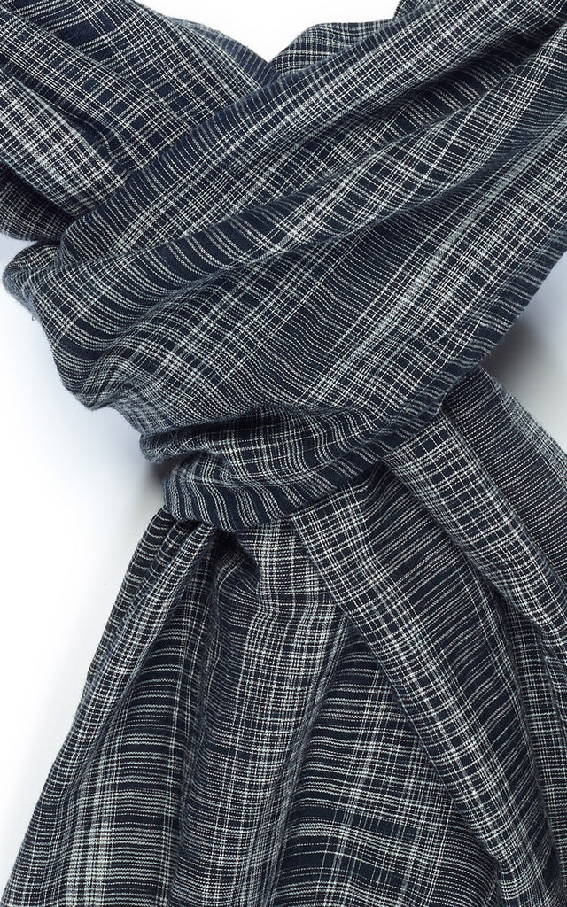 Ikat Check – Graphic – Indigo Handloom